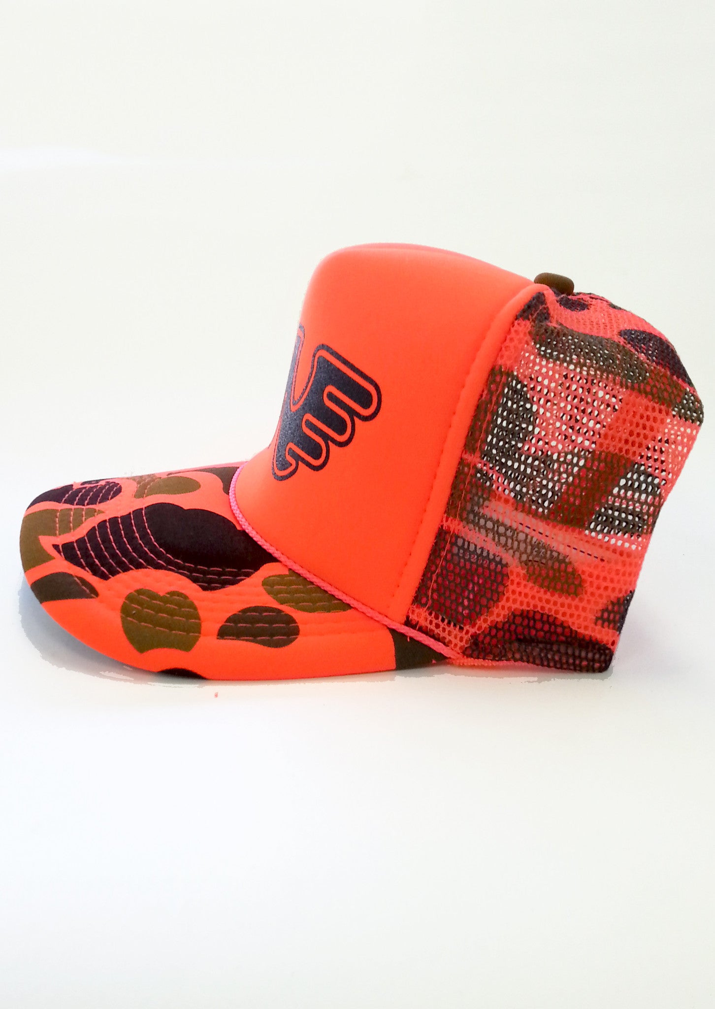 Waylon Jennings Flying W Symbol Trucker Hat - Safety Orange Camo ...